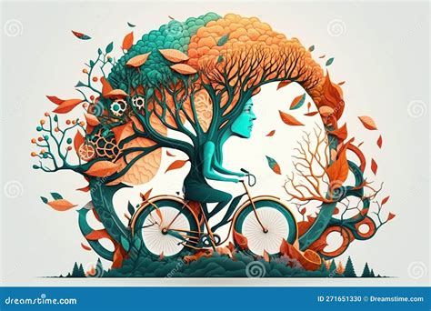 cycle of life with psychological problems in boho style created with generative ai technology