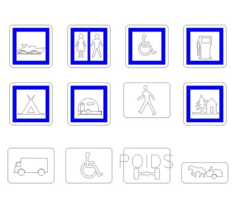 Wc Kampiranje Znakovi Za Invalide Dwg Cad Blok Preuzmi