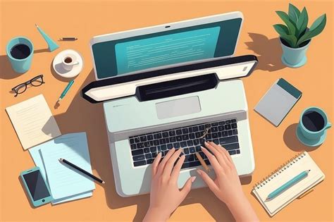 Premium Photo Typing Concept Illustration