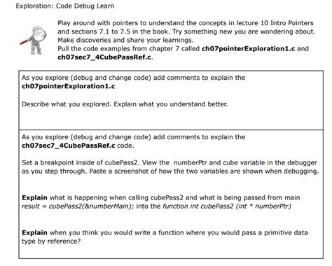 Solved Exploration Code Debug Learn Play Around With Pointers To