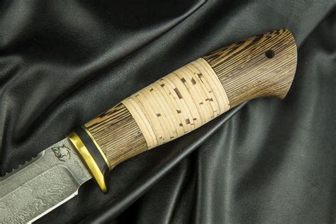Нож Ерш (дамаск, береста, венге)