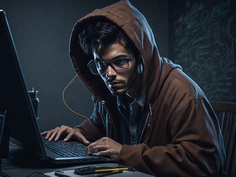 premium ai image portrait of male computer programmer