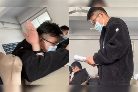 男生上课发现室友睡着，突然替其举手吸引老师的注意，结局太搞笑