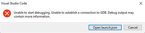 Unable To Establish A Connection To GDB When ExternalConsole False