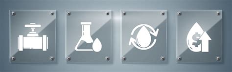 유가 상승 오일 드롭 오일 가솔린 테스트 튜브 및 산업 금속 파이프 및 밸브를 설정합니다 정사각형 유리 패널 벡터 가격에 대한 스톡 벡터 아트 및 기타 이미지 Istock