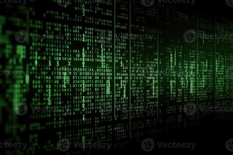 A Hacking Background With Binary And Hexdecimal Code On A Screen Created With Technology