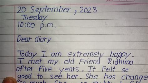 Daily Diary Writing Examples 47 Off