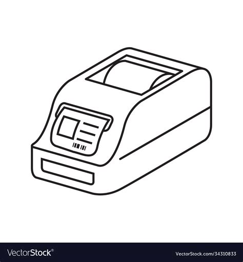 Bar Code Printerlabel Printer Flat Check Vector Image