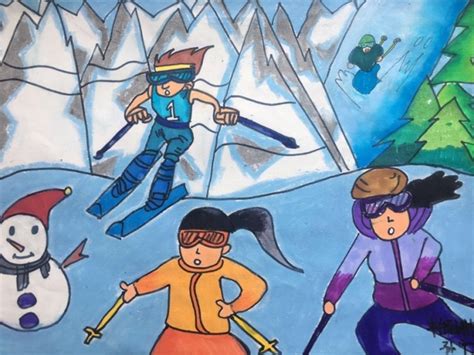 冰雪运动绘画图片大全 冰雪简笔画 二年级冰雪有关的画 第2页 大山谷图库
