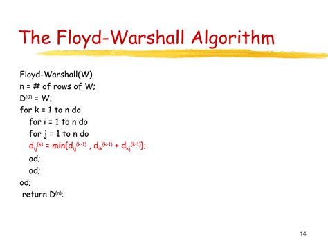 the floyd warshall of design and analysis of algorithm ppt