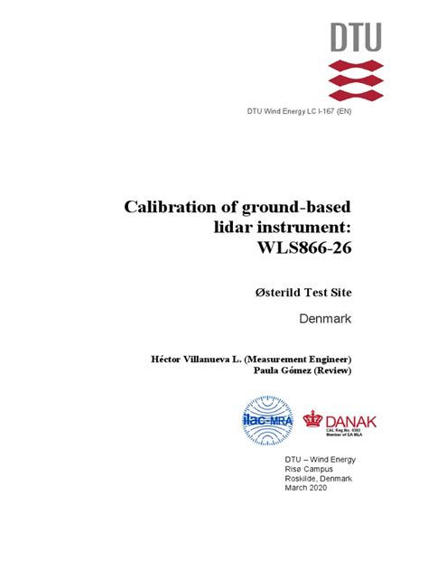 Calibration Of Ground Based Lidar Instrument Wls866 26 0 Download Free Pdf Errors And