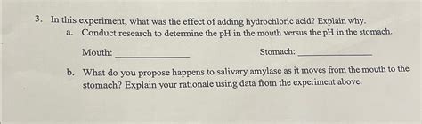 Solved In This Experiment What Was The Effect Of Adding