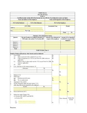 2010 India Form No 16 Fill Online Printable Fillable Blank PdfFiller