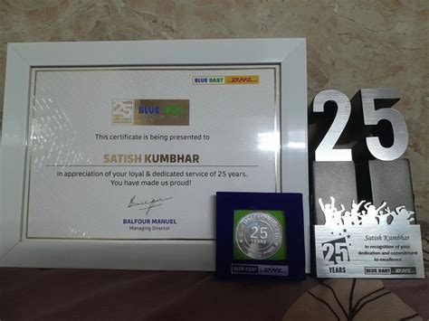 Satish Kumbhar On Linkedin Proud Moment To Receive Long Service Award