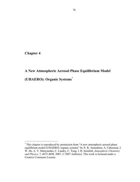 Pdf Chapter 4 A New Atmospheric Aerosol Phase Equilibrium 35884