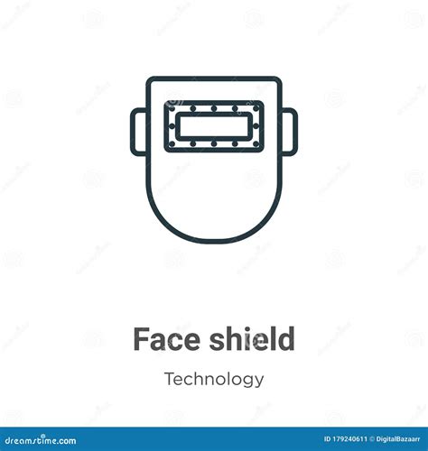 Face Shield Outline Vector Icon Thin Line Black Face Shield Icon Flat Vector Simple Element