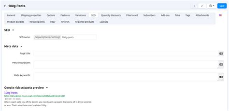 Product Properties Fields And Settings — Cs Cart 415x Documentation