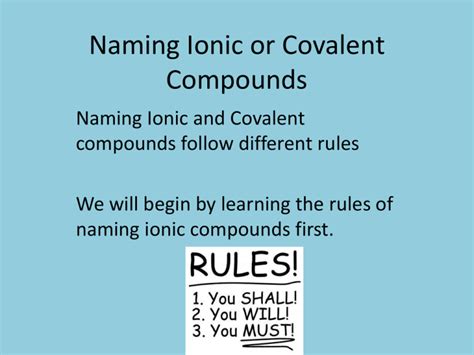 Naming Ionic Covalent Compounds Chemistry Basics