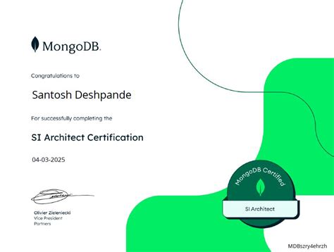 Excited To Share That I Am Now A Certified Mongodb Si Architect At Codincity We Are Perfectly