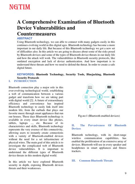 Pdf A Comprehensive Examination Of Bluetooth Device Vulnerabilities And Countermeasures