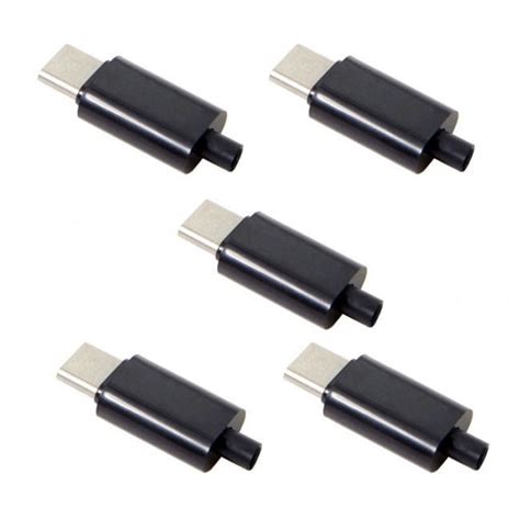 JSER 5pcs Lot DIY 24pin USB Type C USB C Male OTG Host Type 5 1k Resistor With Housing Cover