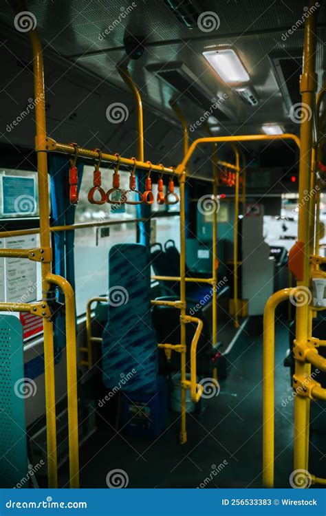 Vertical Shot Of Inside Of Empty Public Bus Stock Image Image Of Vertical Travel 256533383