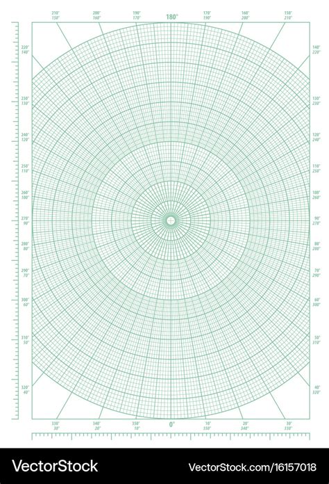 Green Polar Coordinate Circular Grid Graph Paper Vector Image Worksheets Library