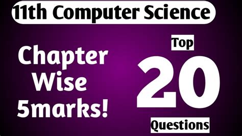 11th Computer Science Important Questions 2023 24 Chapter Wise Important Questions Vincent Maths