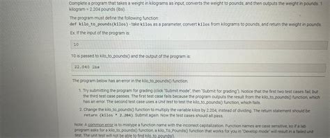 solved complete a program that takes a weight in kilograms