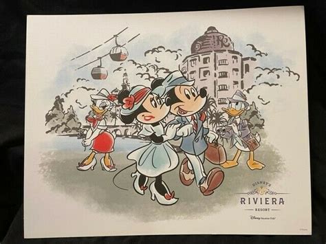 Disneys Riviera Resort Disney Vacation Club Lithograph Featuring Mickey Minnie Ebay In 2022