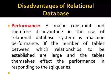 advantages and disadvantages of relational databases pptx databases