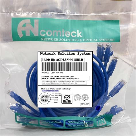 DÂY NHẢY ĐÚC CAT6 LOẠI 1 5M LÕI ĐỒNG NHÀ MÁY SX CỦA ĐÀI LOAN TIÊU