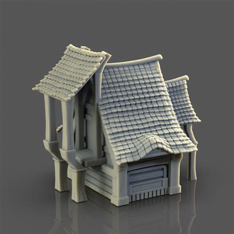 3d Printable Stylized Hut By 3dprintingrealms