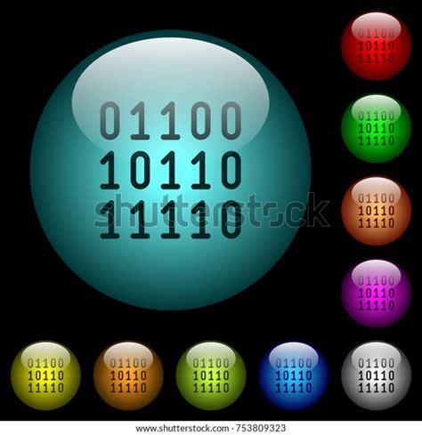 Binary Code Icons Color Illuminated Spherical Stock Vector Royalty Free 753809323 Shutterstock