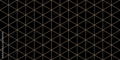 Triangular Grid Vector Seamless Pattern Subtle Thin Golden Lines Texture Delicate Minimalist