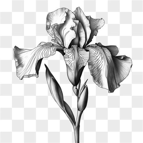 Download Detailed Iris Flower Drawing Sketches Online Creative Fabrica
