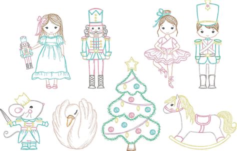 Nutcracker Sketch Design Bundle 11 Designs Embroidery Design