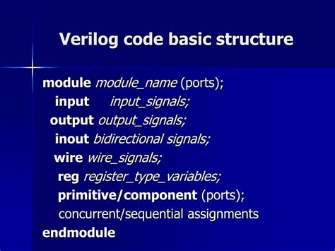 ppt the verilog hardware description language powerpoint presentation