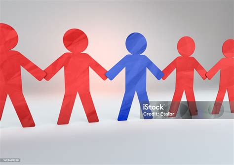 그라디언트 컬러 종이로 뭉친 사람들의 실루엣을 3d 일러스트레이션으로 잘라 원을 그리며 손을 잡습니다 위쪽 보기 0명에 대한 스톡 사진 및 기타 이미지 Istock