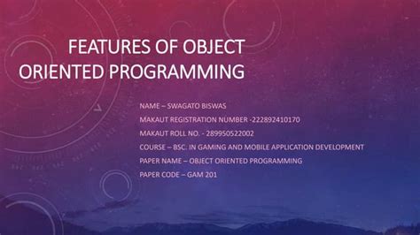 Features Of Object Oriented Programmingpptx