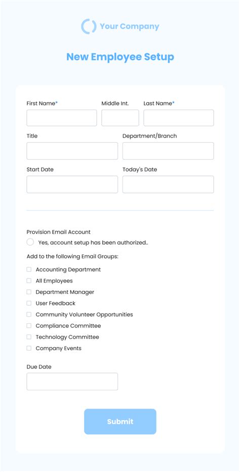 Employee Onboarding Form Template Simplify Hiring
