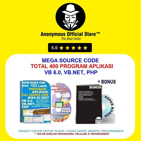 jual koleksi 400 source code aplikasi vb 6 vb visual basic php