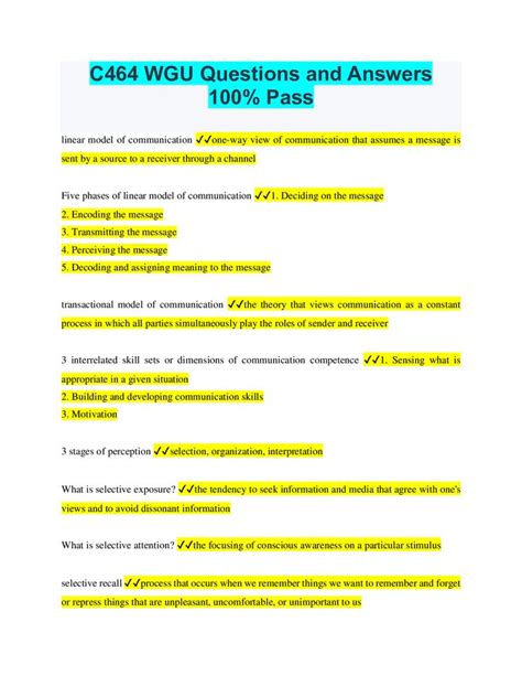 C464 WGU Questions And Answers 100 Pass Question And Answer What Is Self Concept Conscious