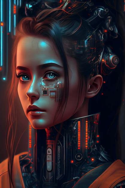 Premium Photo Woman Transformed Into Robot Eyes Close Up Skull To Android Transformation From