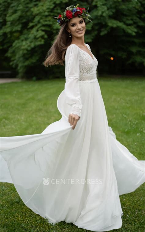 Poet Sleeve Wedding Dress 60 Photos