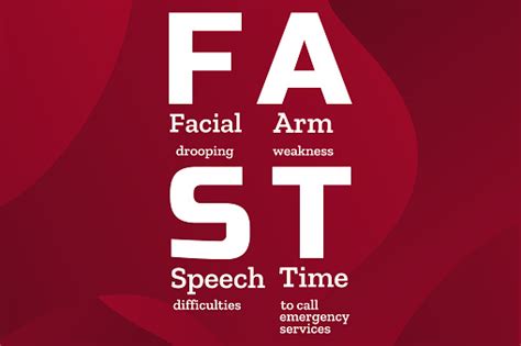 5월은 전국 뇌졸중 인식의 달입니다 뇌졸중 증상 니모닉 개념 텍스트 비문이 있는 배경 배너 카드 포스터용 템플릿입니다 벡터