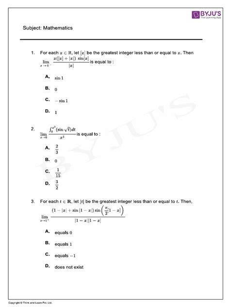 8 Limits Continuity Differentiability Pyq Pdf