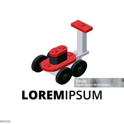 인쇄 및 디자인용 잔디 깎는 기계 벡터 일러스트 레이 션입니다 3차원 형태에 대한 스톡 벡터 아트 및 기타 이미지 3차원