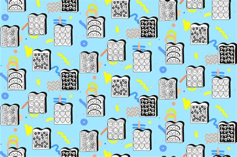 원활한 다채로운 패턴입니다 샌드위치 빵과 버터입니다 벡터 일러스트 레이 션 0명에 대한 스톡 벡터 아트 및 기타 이미지 0명 갈색 감자 요리 Istock