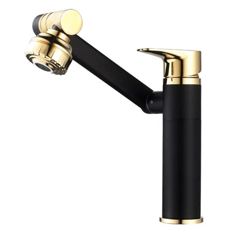 Bathroom Basin Tap Sink Mixer Black Golden Single Handle Washbasin